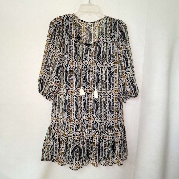 Jodi Kristopher | Dresses | Jodi Kristopher Sheer Print Lined 34 Sleeve ...